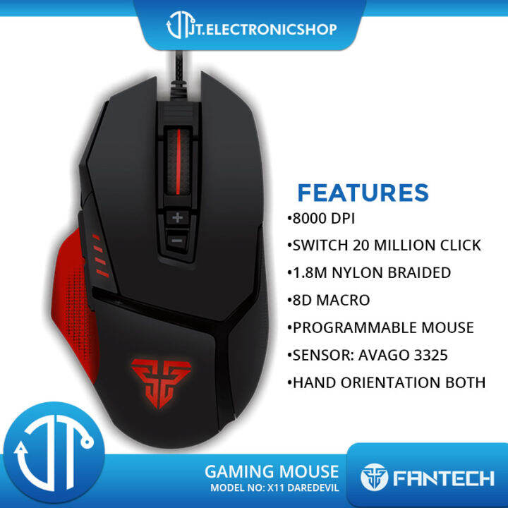 JT.Electronicshop | FANTECH X11 DAREDEVIL 8000DPI 8 Macro Programmable ...
