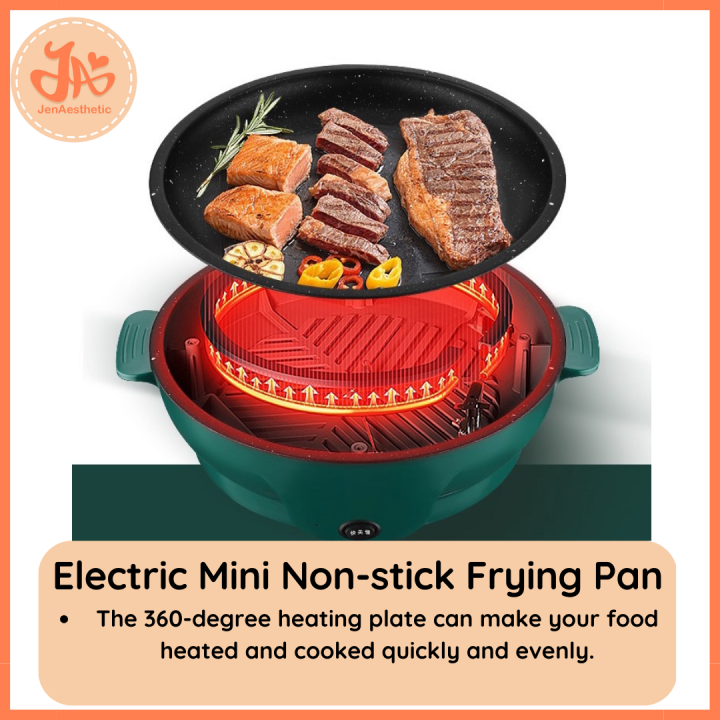 JenAesthetic Electric Mini Non-stick Frying Pan Personal Stir Fry ...
