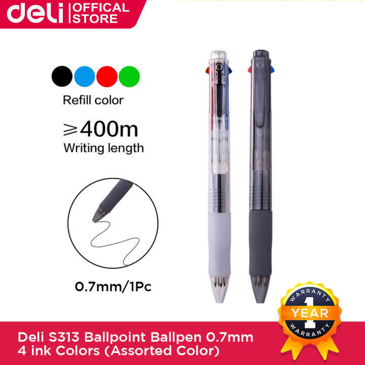 Deli Four-Color Ballpoint Ballpen 0.7mm 4 Ink Colors 1Pc S313 | Lazada PH