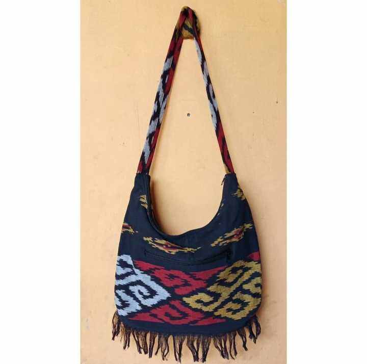Tas Lombok Tenun Toraja Merah Kuning Etnik Selempang Besar Pria Wanita ...