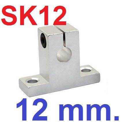 SK12 รูใน 12mm. bearing shaft support rod round shaft support linear ...