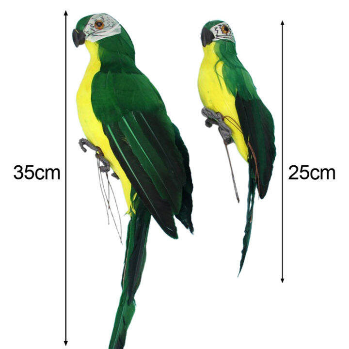Eioce Fake Artificial Parrot Foam Feathered Bird Budgie Garden Home ...