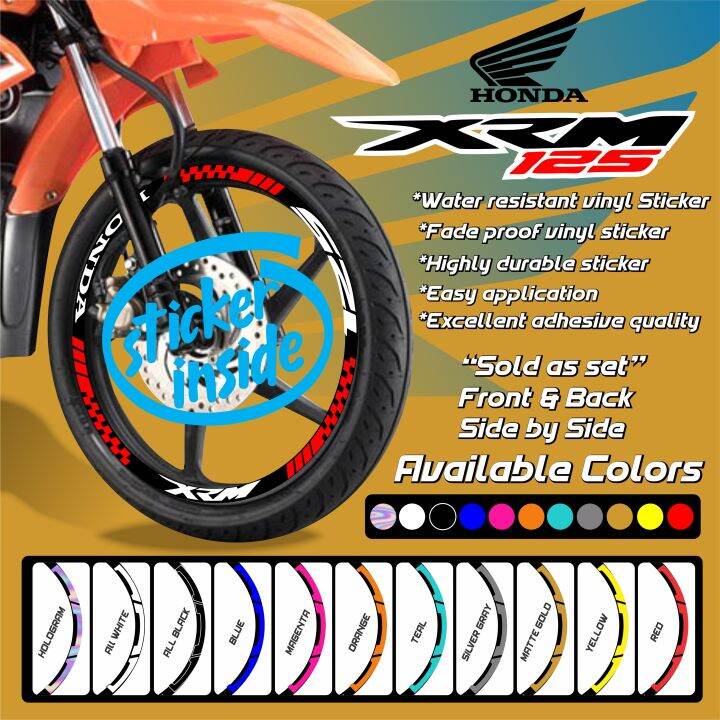 Honda Xrm 125 Mag Decals Sticker Front & Back Side by Side Complete Set ...