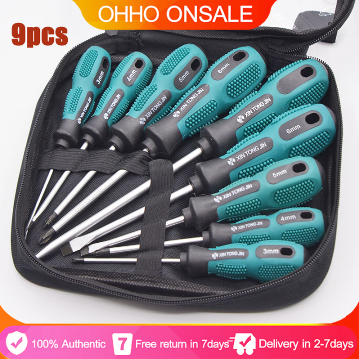 🔝Original+ 24 hours delivery 9Pcs Magnetic Screwdriver Set Heavy Duty ...