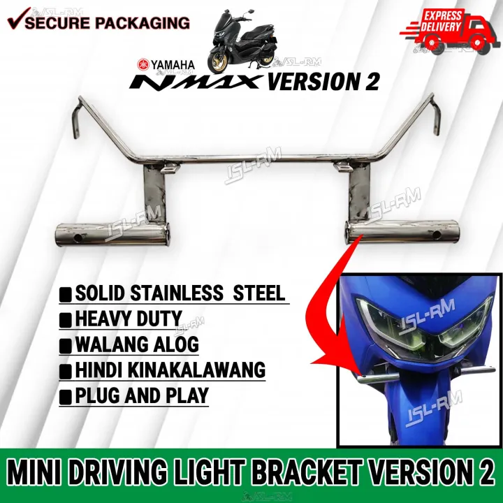NMAX 2020 Mini driving light Bracket Version 2 Solid Stainless steel ...