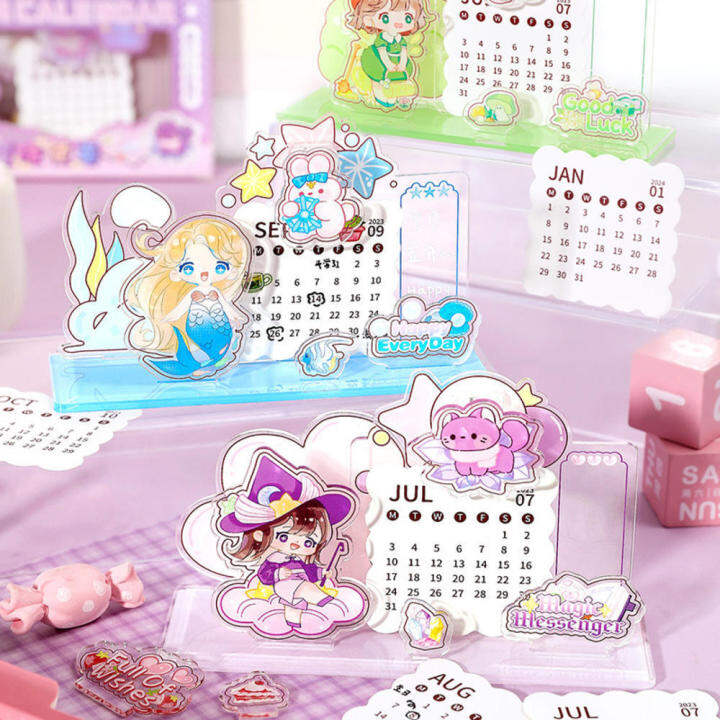 Calendar 2024 Standing Table Calendar Desktop Decoration Desk Calendar ...