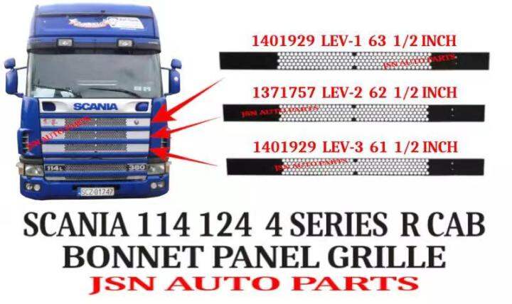 J121S18 BONNET PANEL GRILLE SCANIA 114 124 4 SERIES R CAB 1401929 ...