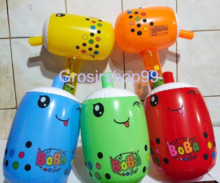 Mainan Balon / Tiup Bentuk Palu Motif Kepala Boba Bahan PVC SNI ...