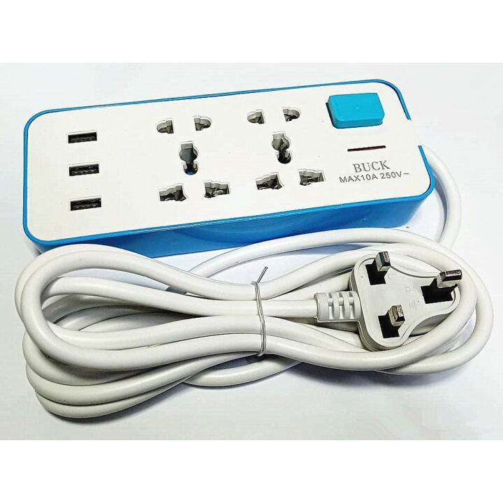 PLUG SOCKET EXTENSION WIRE 【All In 1 】Power Trailing Socket USB Port ...