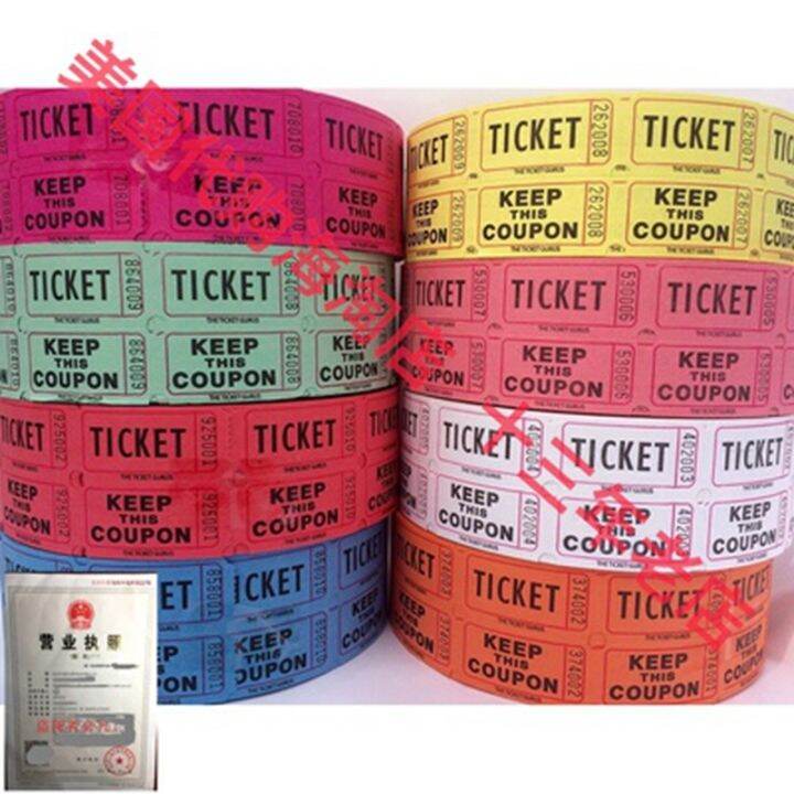 American Genuine Double Raffle Ticket Roll 2000 Available in 6 Colors ...