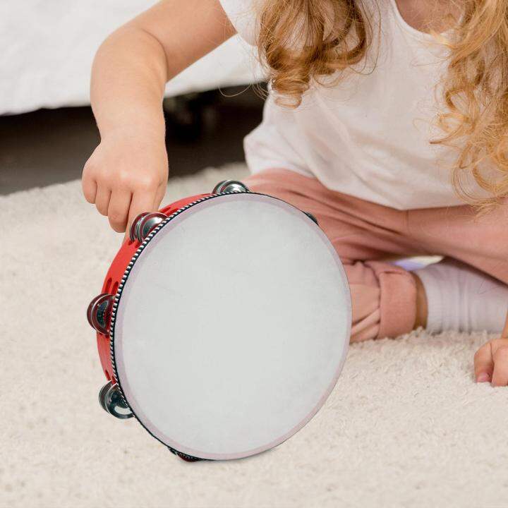 Moon Pomelo Wooden Handheld Tambourines Metal Jingles Percussion for ...
