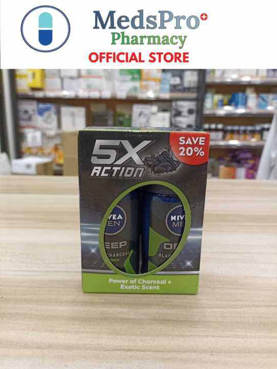 NIVEA MEN DEEP BLACK CHARCOAL AMAZONIA 50MLX2 | Lazada