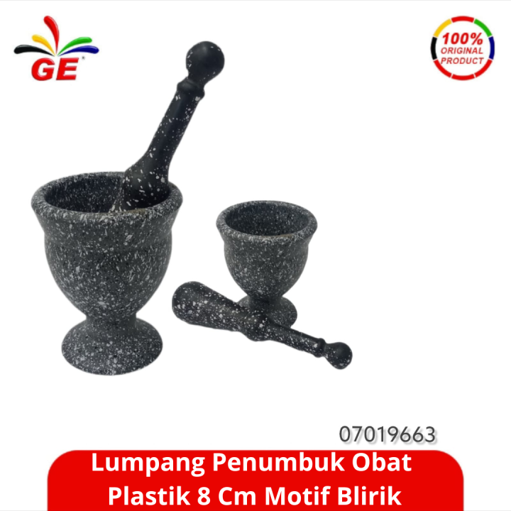 GE - Lumpang Penumbuk Obat Plastik 8 Cm Motif Blirik 07019663 | Lazada ...