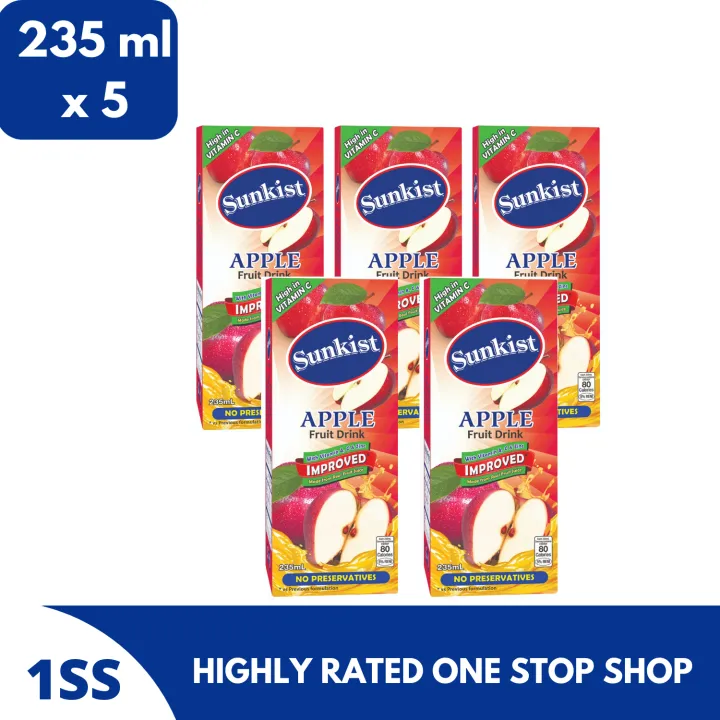 Sunkist Apple Fruit Drink, 235ml set of 5 | Lazada PH