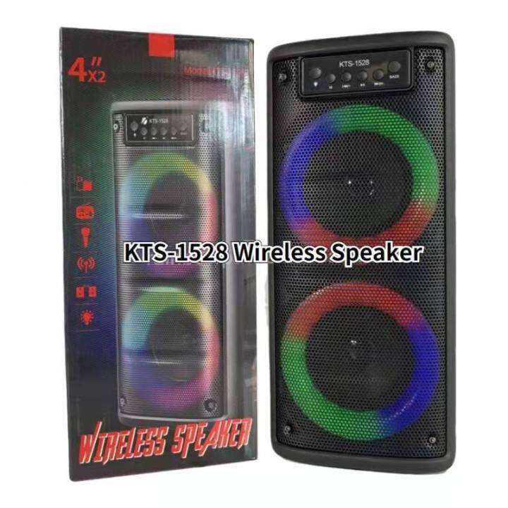 KTS 1528 Bluetooth speaker with karaoke 4*2 inch Double LED portable Wireless | Lazada PH