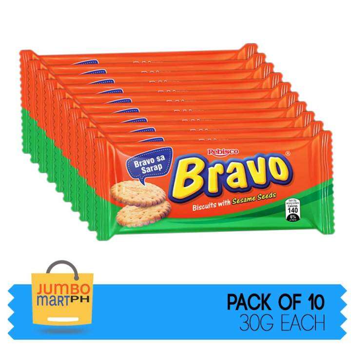 REBISCO BRAVO BISCUITS WITH SESAME SEEDS 30G / PACK OF 10 | Lazada PH