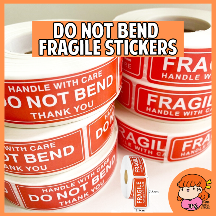 🇸🇬 Fragile Do Not Bend Stickers Packaging Roll nanapaperstudio | Lazada ...
