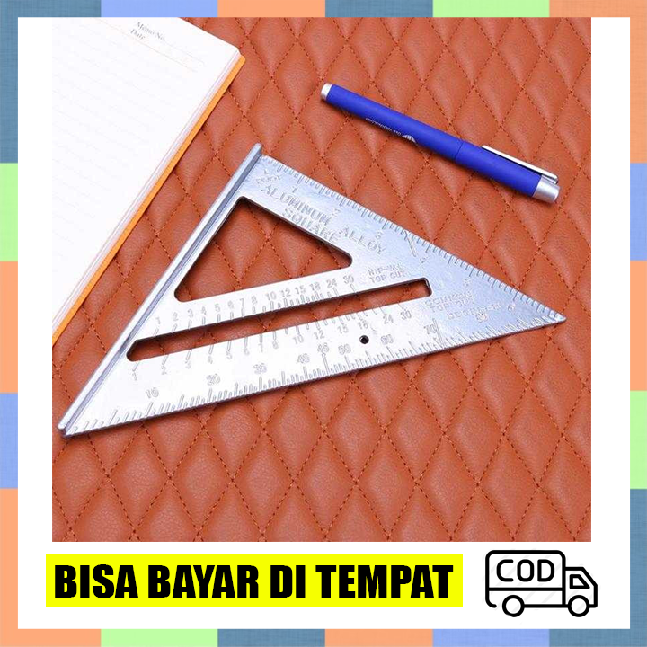 Penggaris Siku Mistar Triangle Ruler Aluminium - Penggaris Siku Tukang ...