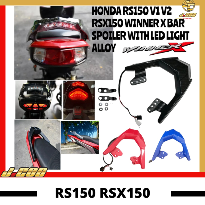 HONDA RS150 V1 V2 RSX150 WINNER X BAR SPOILER WITH LED LIGHT ALLOY CNC ...