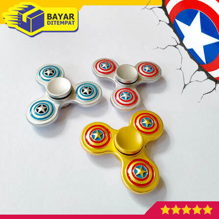 Spiner Spinner Fidget Hand CAPTAIN AMERICA 3 SISI Metal Premium Quality ...