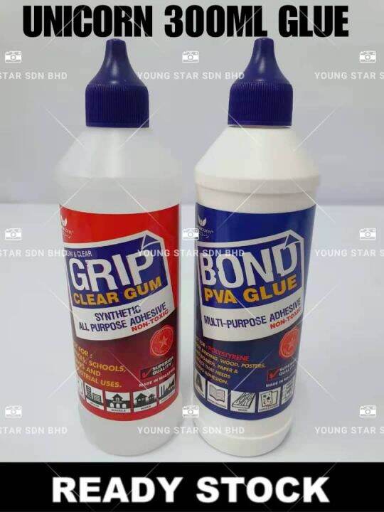 Unicorn Multi-Purpose Adhesive PVA Bond Glue / Grip Clear Gum 300 | Lazada