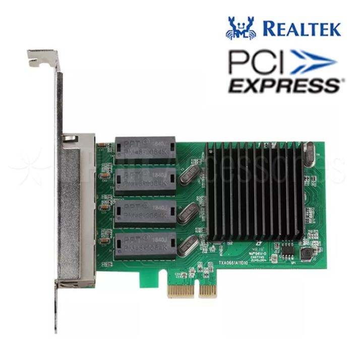 Realtek 4-Port Quad-Port 10/100/1000Mbps Gigabit LAN Card PCI-E x1 Interface for PC | Lazada PH