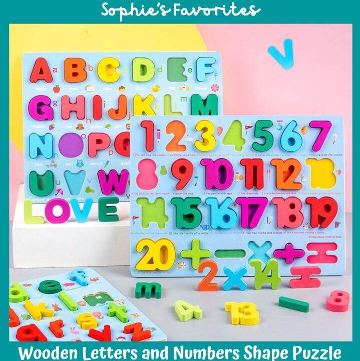Wooden Numbers And Letters Shape Puzzle | Lazada PH