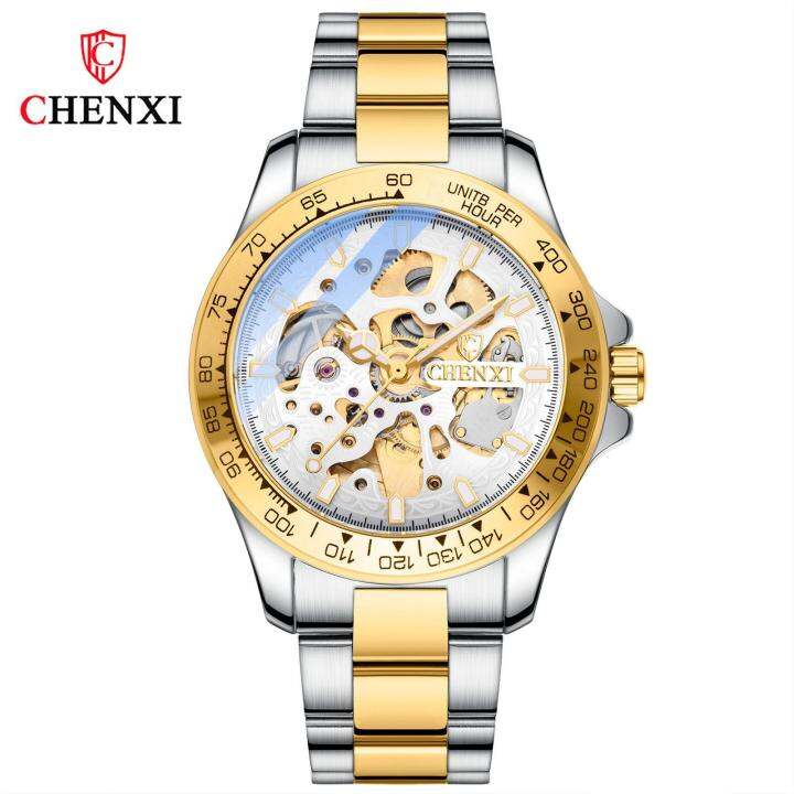CHENXI New Men Wristwatch Skeleton Automatic Mechanical Clock Luminous Waterproof Sports Men's ...