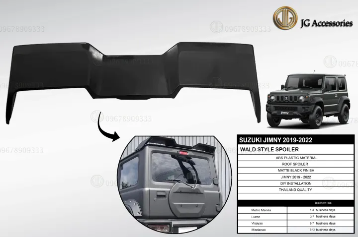 SUZUKI JIMNY 2019 2020 2021 WALD STYLE REAR SPOILER WING MATTE BLACK ...