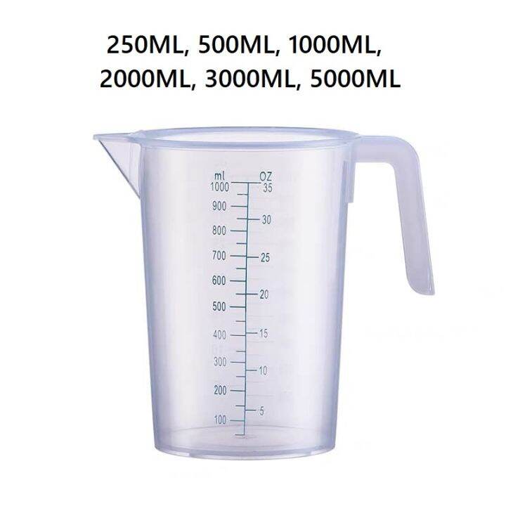 5000/3000/2000/1000/500/250ML Measuring Jug Plastic Volume Cup Baking ...