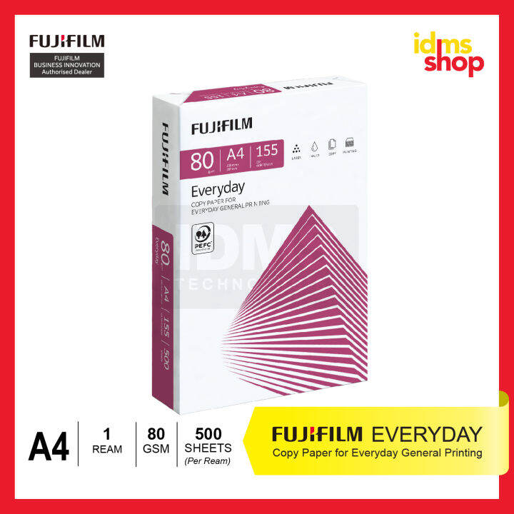 FUJIFILM Everyday A4 Paper 80gsm 1 ream (500 sheets) (Reliable, High ...