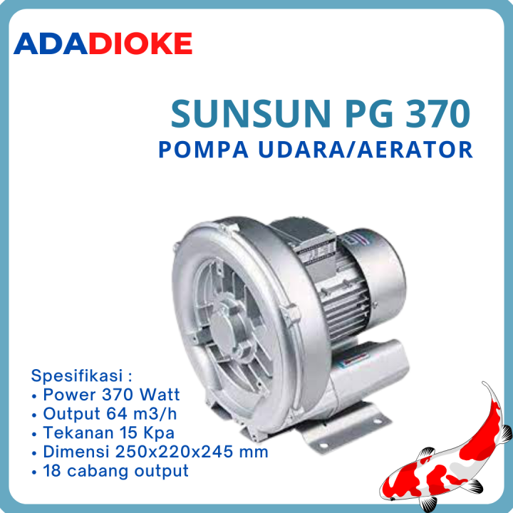 SUNSUN PG370 PG 370 POMPA UDARA/AERATOR/ RING BLOWER KOLAM IKAN/INDUSTRI | Lazada Indonesia