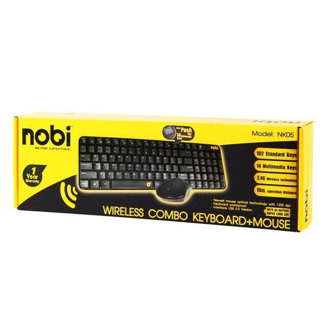 Nobi Keyboard & Mouse Wireless Combo รุ่น NK05 คีย์บอร์ด และเมาส์ไร้สาย ...