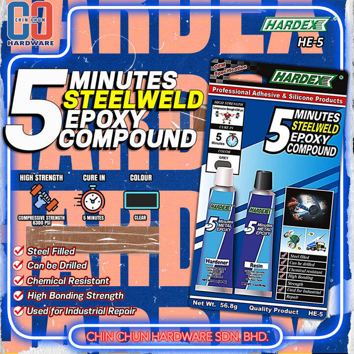 HARDEX 5 MINUTES STEELWELD EPOXY COMPOUND | HE-5 | PROFESSIONAL ...