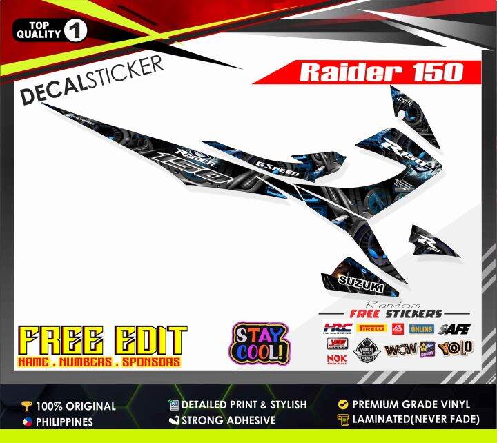 Suzuki Raider 150 Decals - High Quality Waterproof Laminated Glossy ...