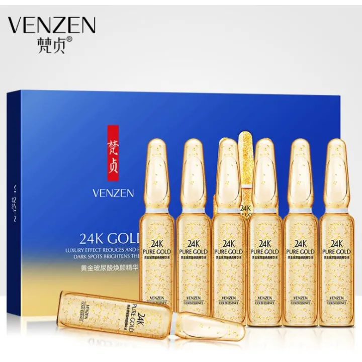 Venzen Moisturizing Essence 24K Gold Hyaluronic Acid Serum For 2ml x ...