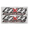 สติ๊กเกอร์ Sticker "4x4 DIFF LOCK" สีขาวแดงขอบดำ 2 ชิ้น สำหรับ Isuzu D ...