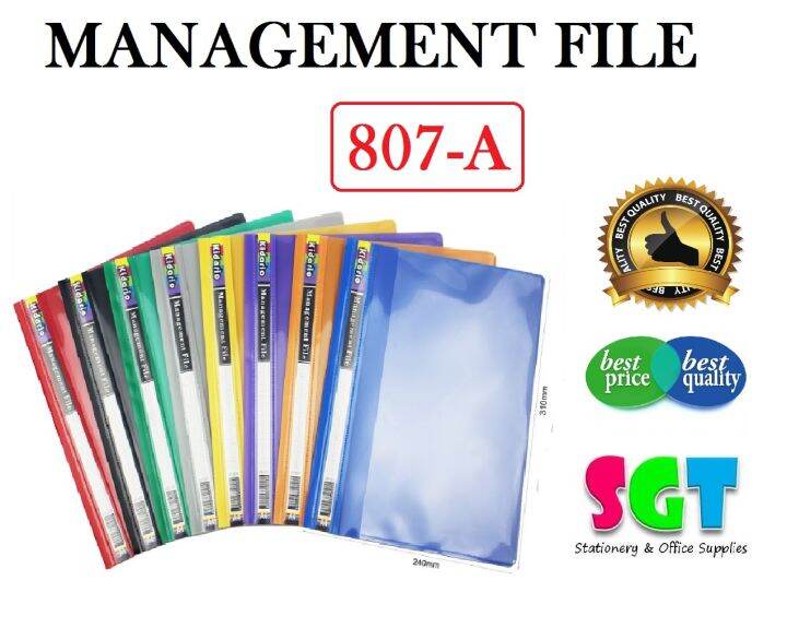 A4 Management File 807A "FULL POCKET" Random Colour - 1 PIECE ONLY | Lazada