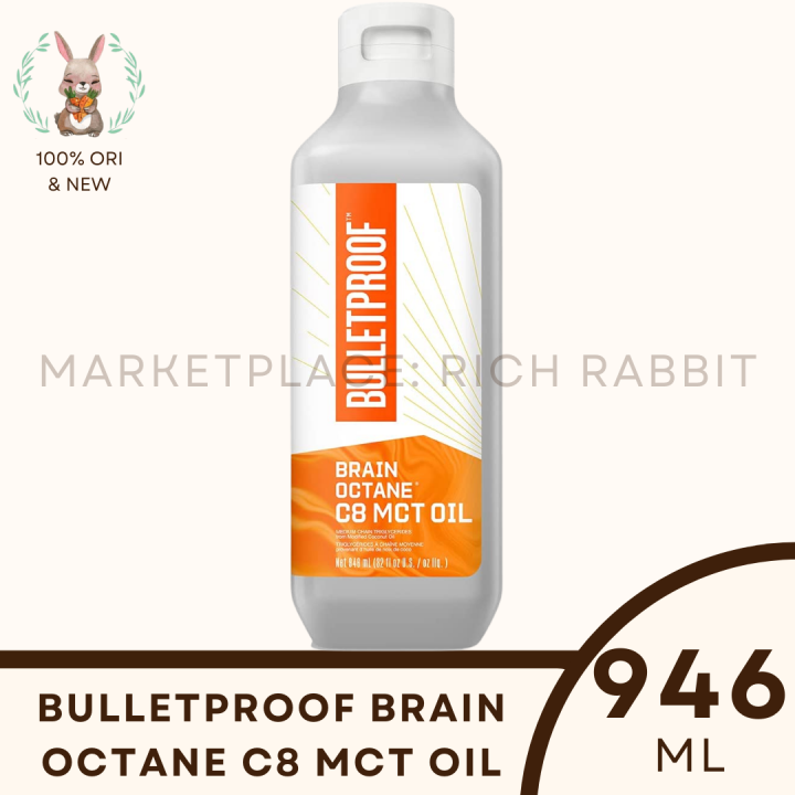Bulletproof Brain Octane C8 MCT Oil Dietary Supplement Suplemen - 946 ...