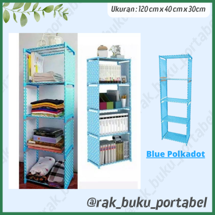 Rak Baju Rak Buku Portable Lemari Pakaian Minimalis Lemari Baju Bongkar ...
