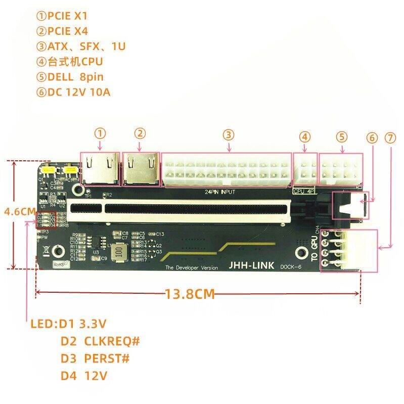 การ์ดแสดงผลภายนอกแล็ปท็อป Egpu PCI-E 3.0 X16เพื่อ M.2 Nvme & M.2 NGFF ...