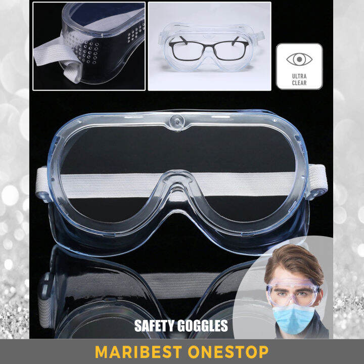 SAFETY GOGGLE Anti Impact Anti Chemical Splash Clear Eye Protection ...