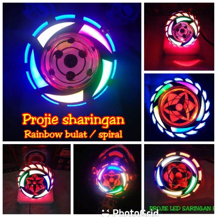 PROJIE SHARINGAN RAINBOW LED FLASH BULAT / SPIRAL 3,4 INCHI | Lazada ...