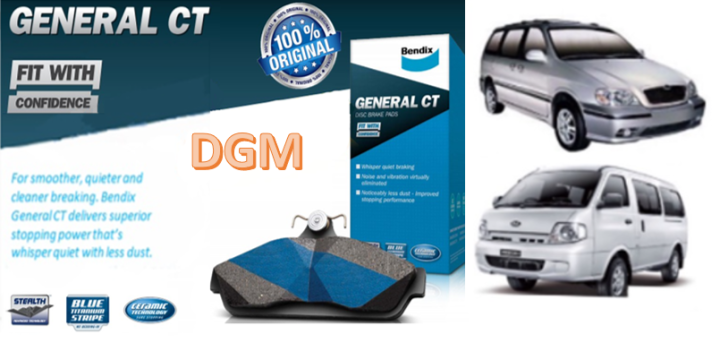 Bendix General CT Disc Brake Pad Front (DB1489GCT) for Kia Carnival ...