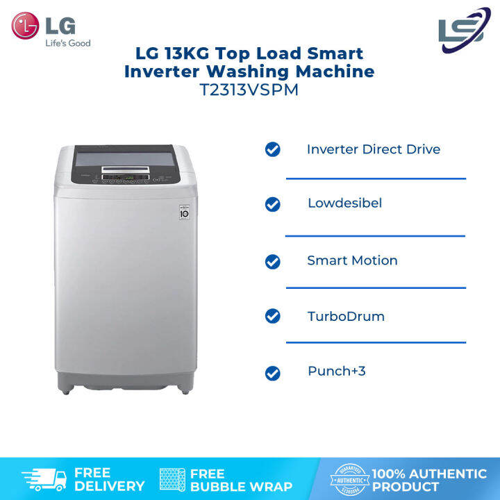 LG 13KG Top Load Smart Inverter Washing Machine T2313VSPM | TurboDrum ...