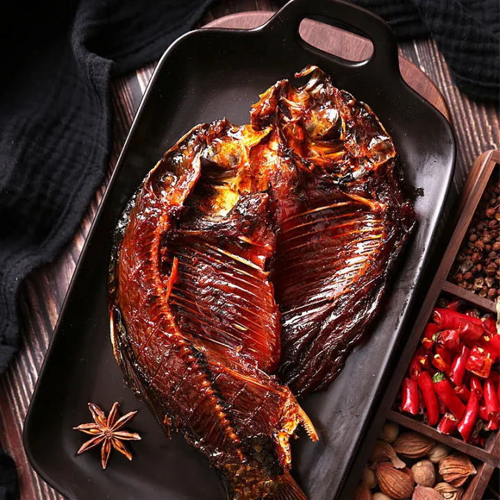 Sauce plate fish Hunan specialty Hand tear Crucian carp Spicy Extra ...