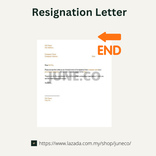 Resignation Letter Surat perletakan jawatan 辞职信 | Lazada