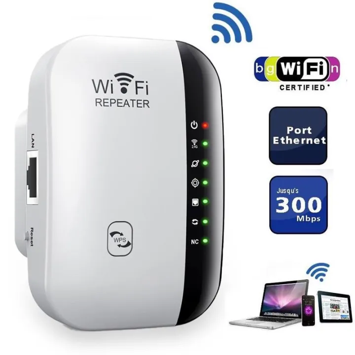 100% Wifi Repeater 300Mbps Fast Speed WiFi Range Extender 2.4G High ...