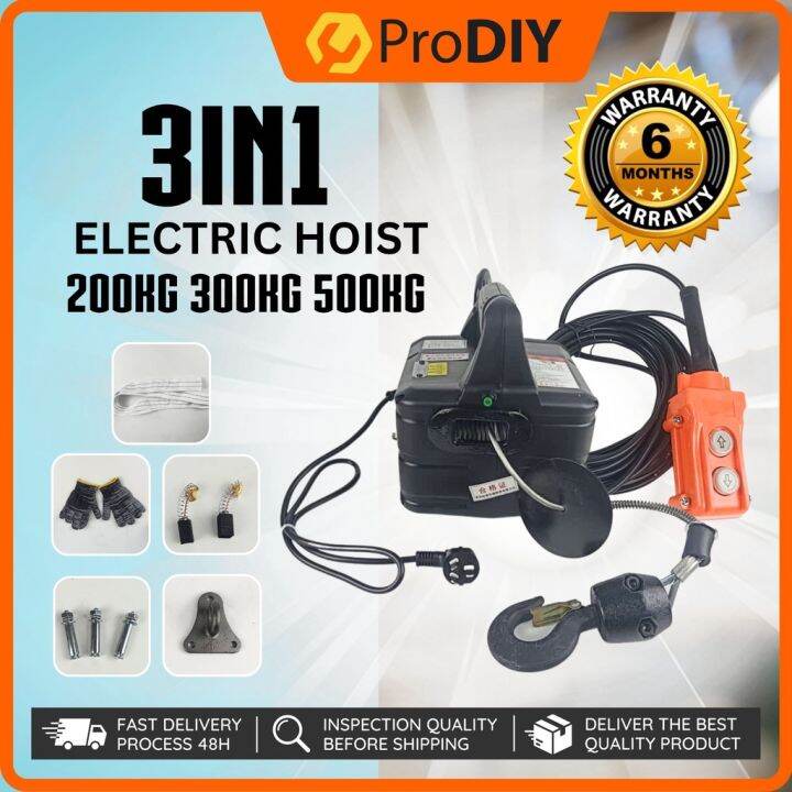 Electric hoist 220v 50Hz 3in1 Portable remote Control Traction ...