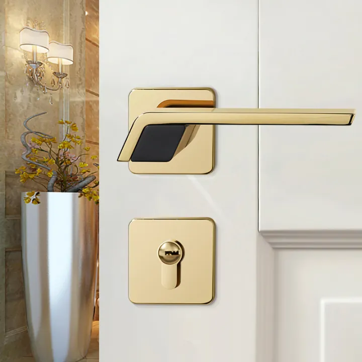 Luxury European American Modern Gold Door Lock Light Solid Wood ...